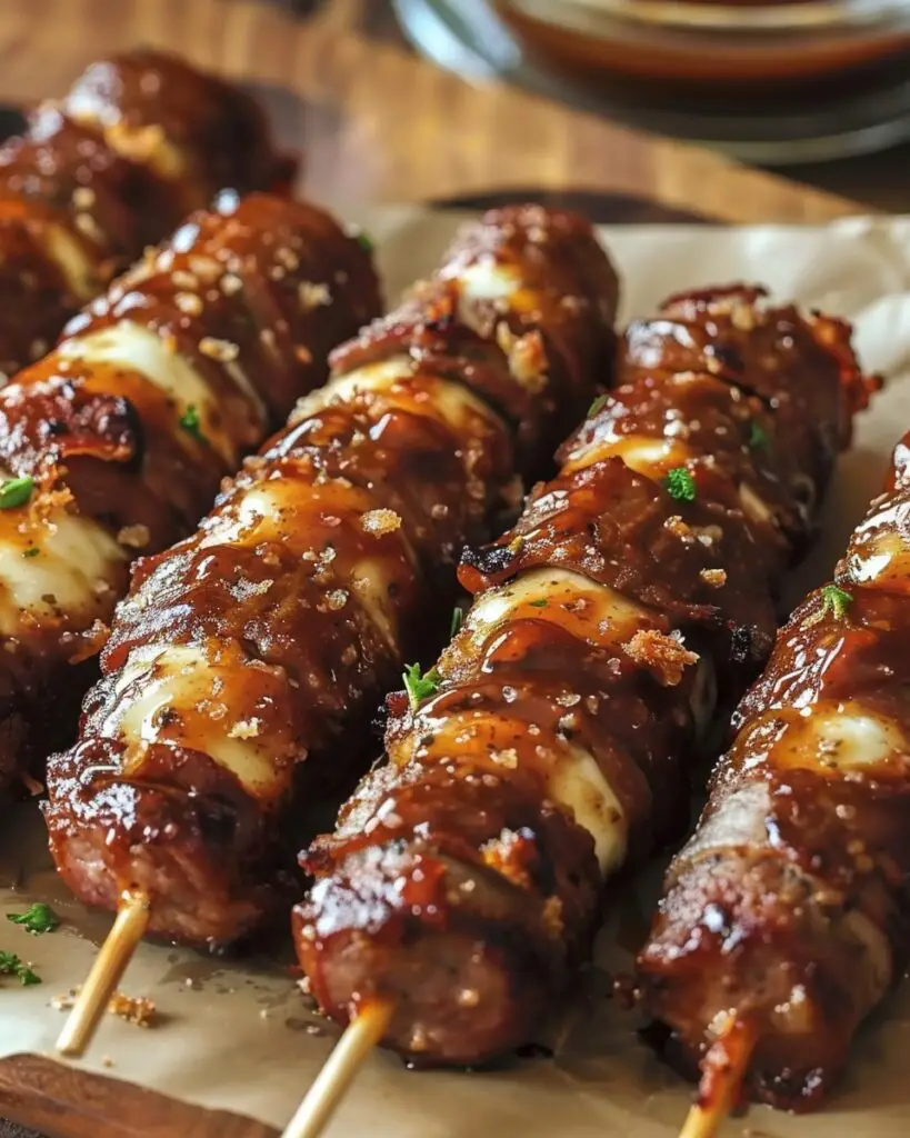 BBQ Beef-Wrapped Mozzarella Sticks - Recipes by Janet