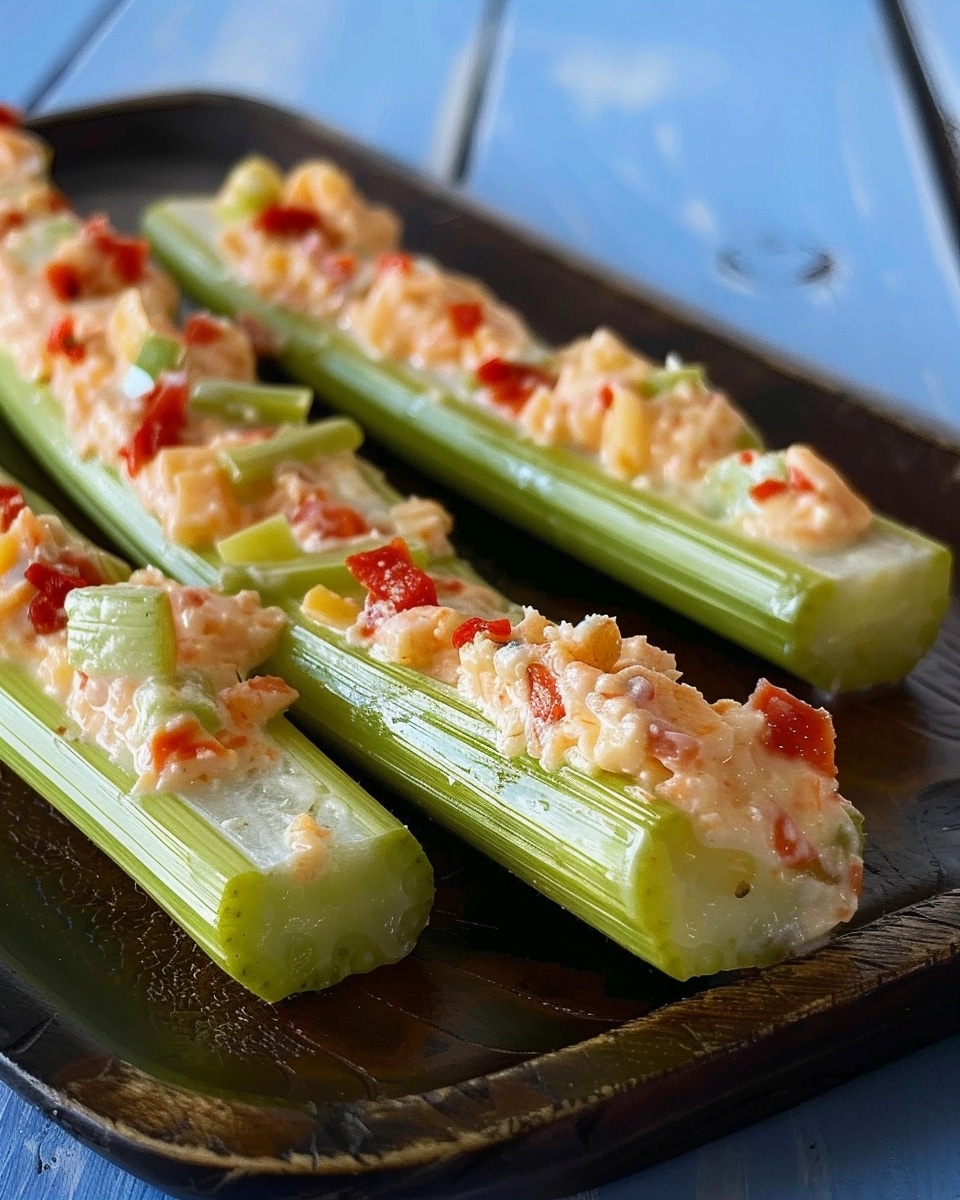 Pimento Cheese Stuffed Celery Sticks - Recipes by Janet