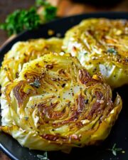 Oven Roasted Garlic Cabbage Steaks - Recipes by Janet