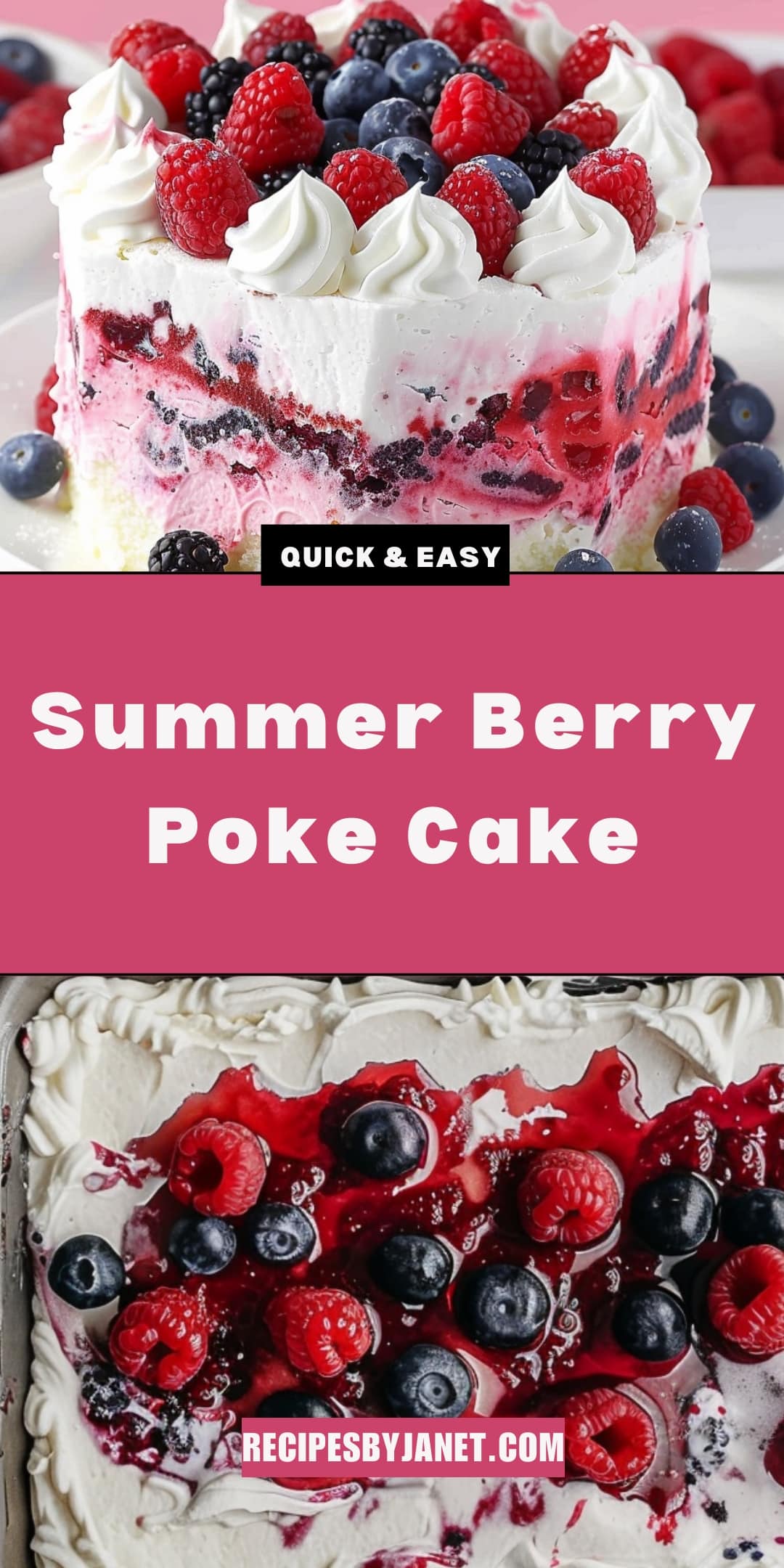 Summer Berry Poke Cake Recipe - Recipes by Janet