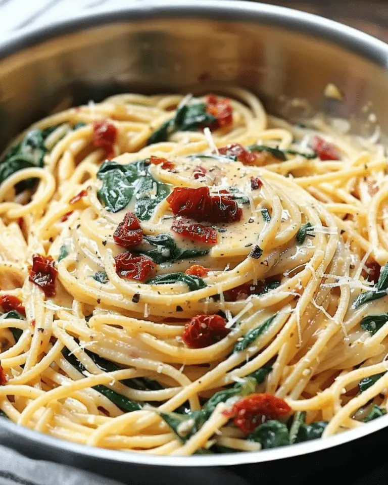 Spaghetti & Spinach with Sun-Dried Tomato Cream Sauce - Recipes by Janet