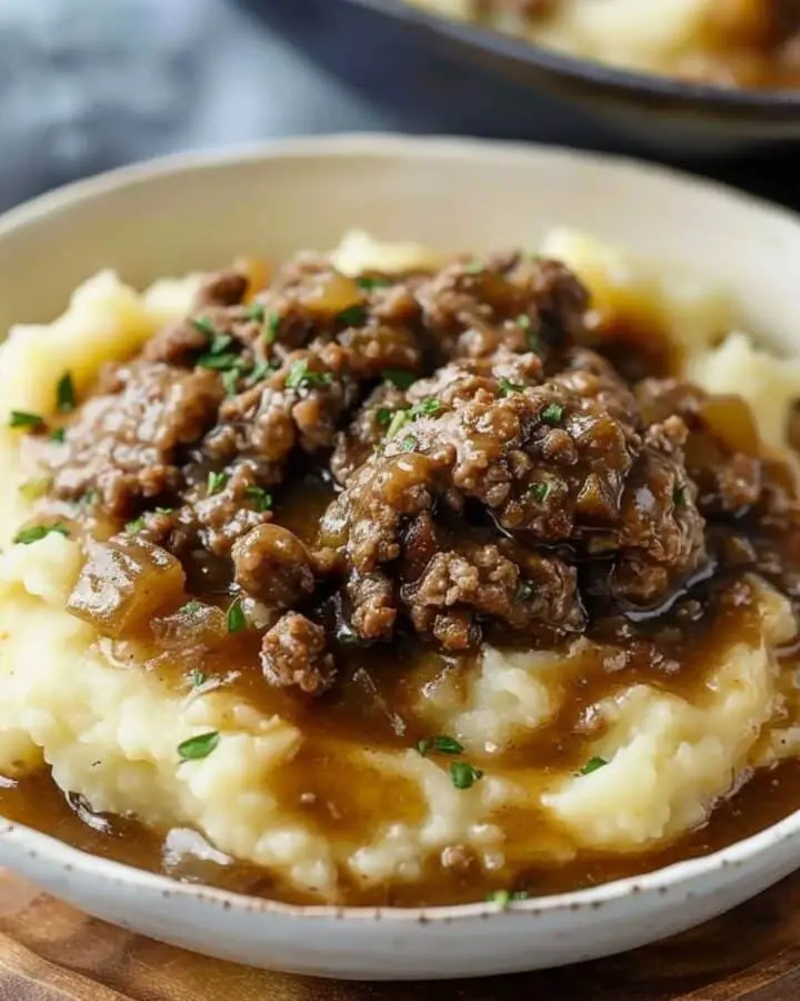 Ground Beef and Gravy Over Mashed Potatoes - Recipes by Janet