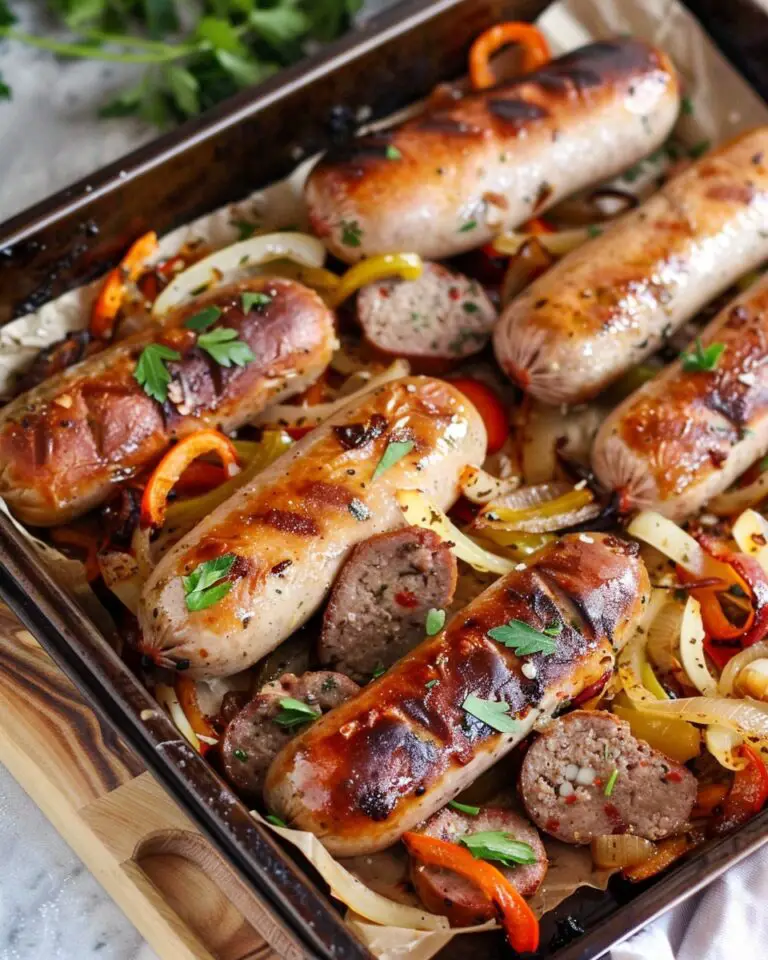 Sheet Pan Bratwurst, Potatoes, and Veggies - Recipes by Janet