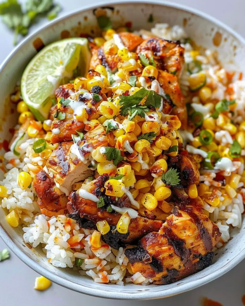 Delicious Street Corn Chicken Rice Bowl Recipe - Recipes by Janet