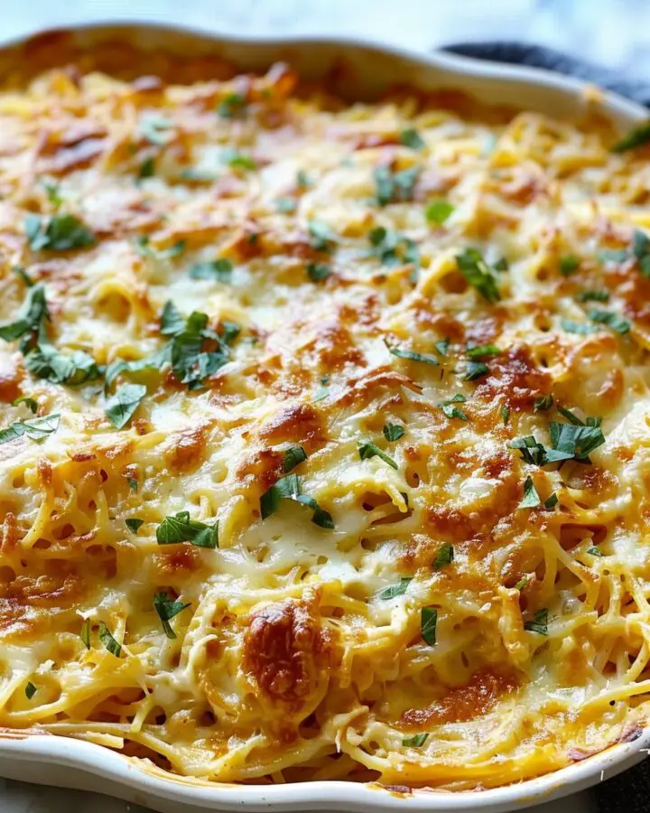 Baked Cream Cheese Spaghetti Casserole - Recipes by Janet