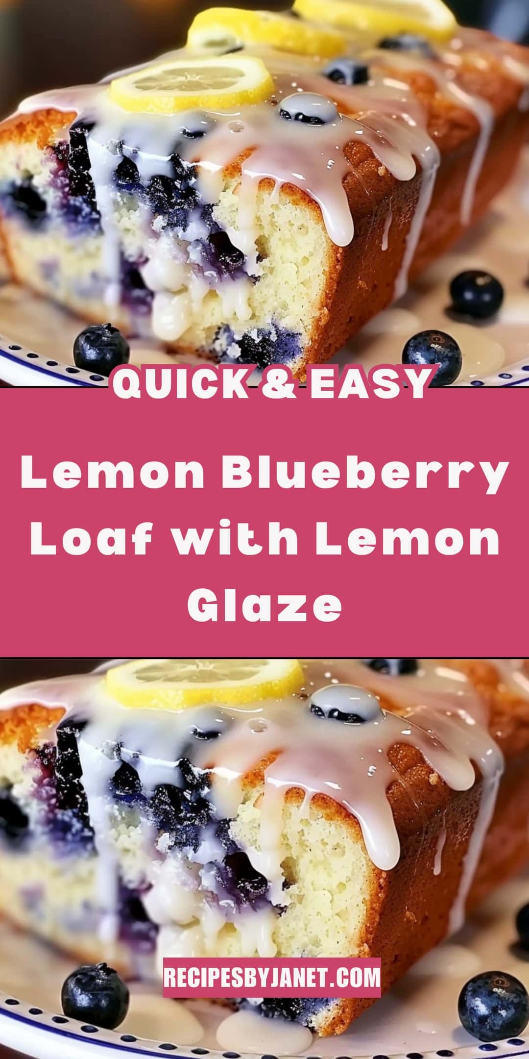 Lemon Blueberry Loaf with Lemon Glaze - Recipes by Janet