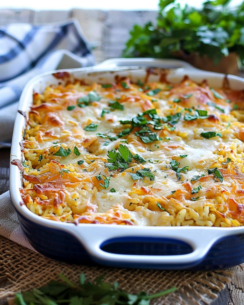 Cheesy Green Chile Rice Casserole - Recipes by Janet