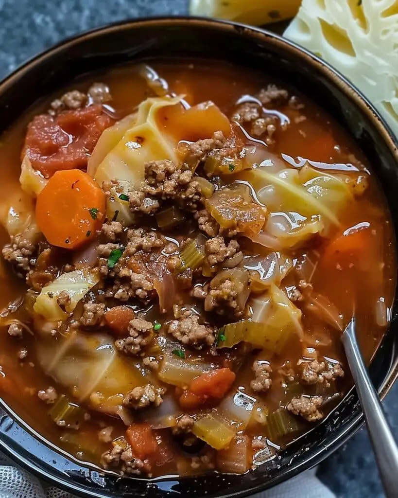 Hearty Cabbage Soup with Ground Beef - Recipes by Janet