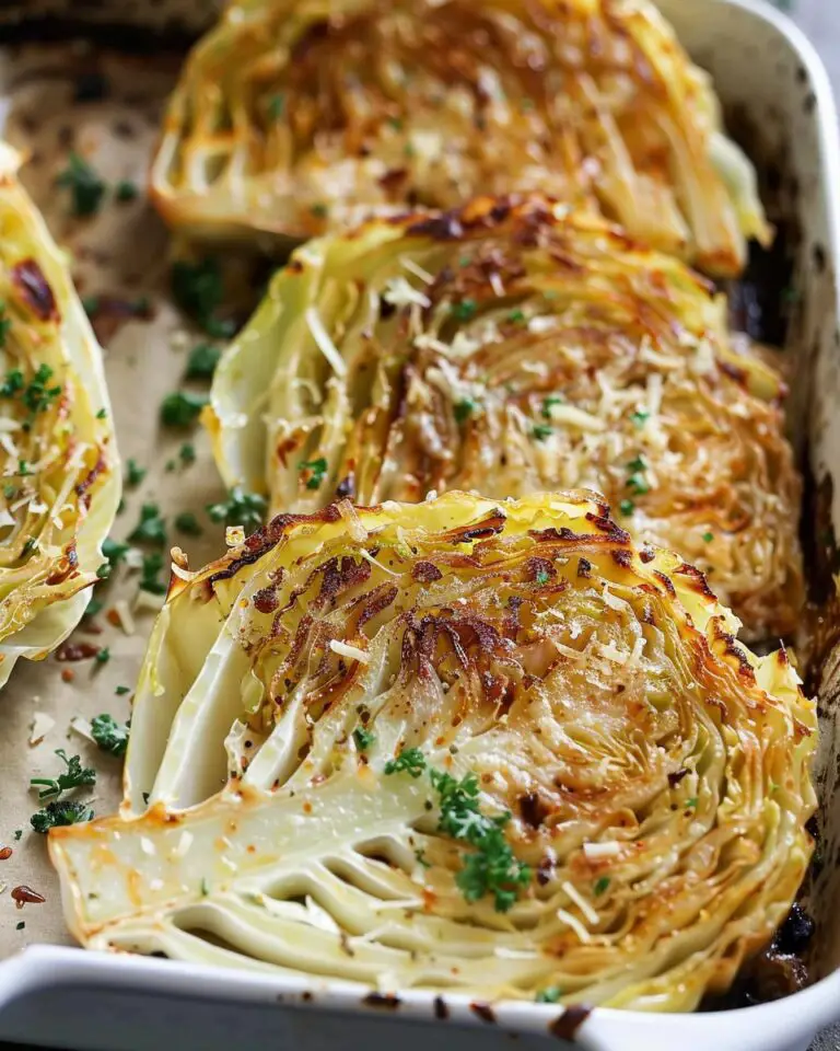 Roasted Cabbage Steaks with Parmesan - Recipes by Janet